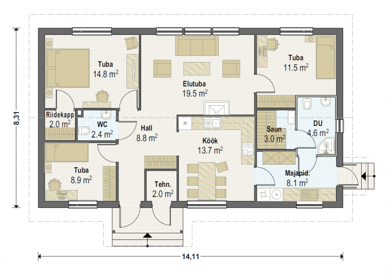 Elementmaja AS 1-117 | Elementmajad